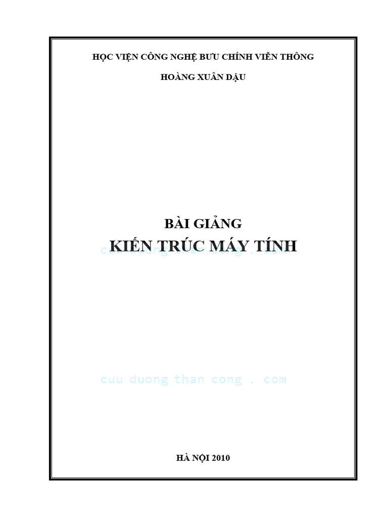Kien Truc May Tinh Hoang Xuan Dau Hv Bcvt Hoang Xuan Dau Ktmt 2010 [Cuuduongthancong.com] | PDF