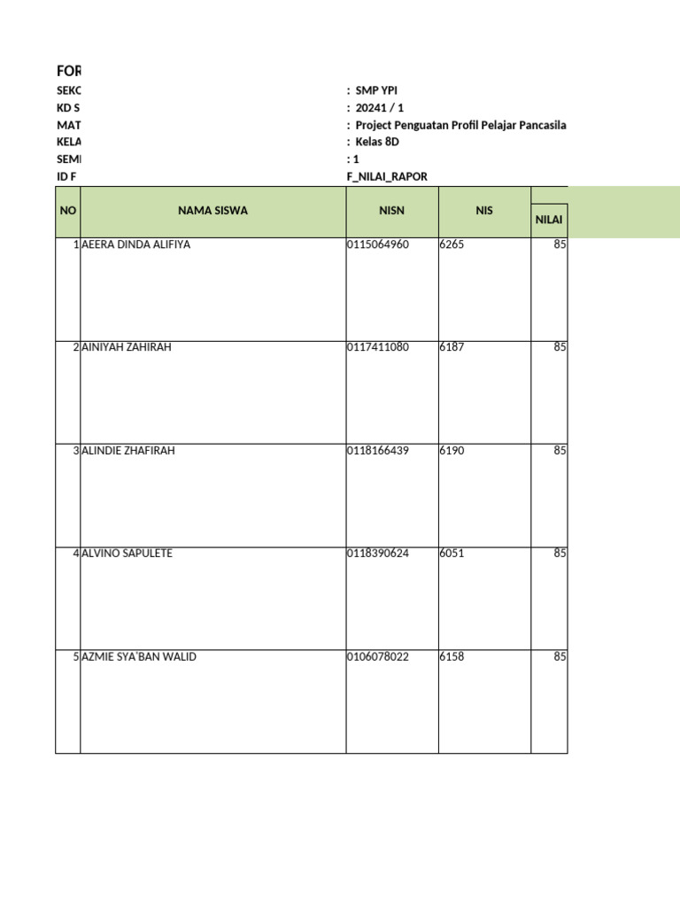 NIL_RAPOR_20241_200040000_ Kelas 8D | PDF