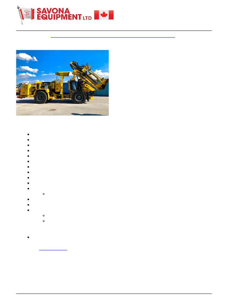 Atlas Copco Simba 1354 Drill Sale | PDF