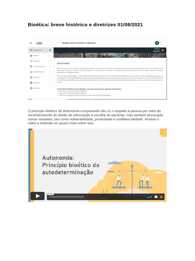Princípios da Bioética e Autonomia | PDF | Bioética | Justiça