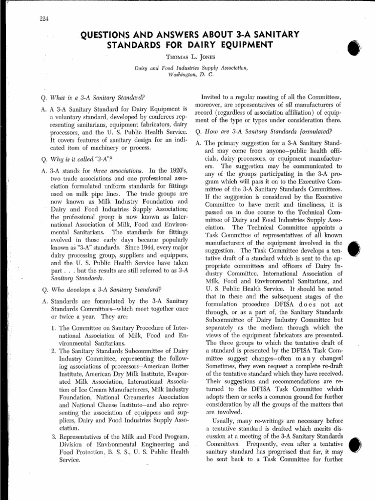 3A Standard FAQ | PDF | Dairy | Milk