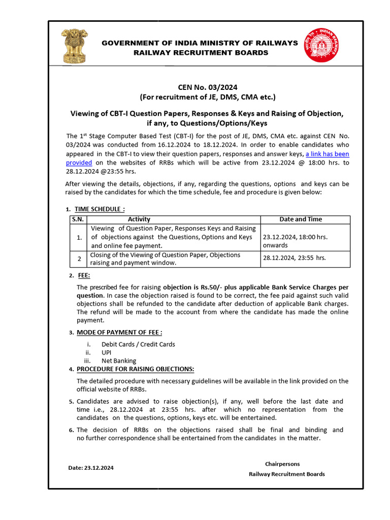 Objection Tracker CEN 03 2024 JEs | PDF | Payments