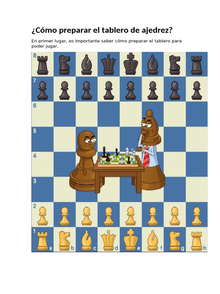 Cómo preparar el tablero de ajedrez | PDF | Ajedrez | Juegos competitivos