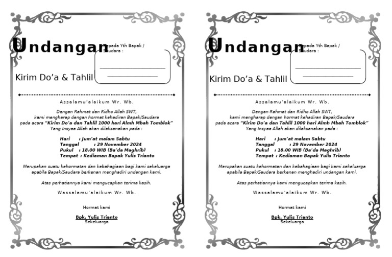 Undangan f4 2 LBR | PDF