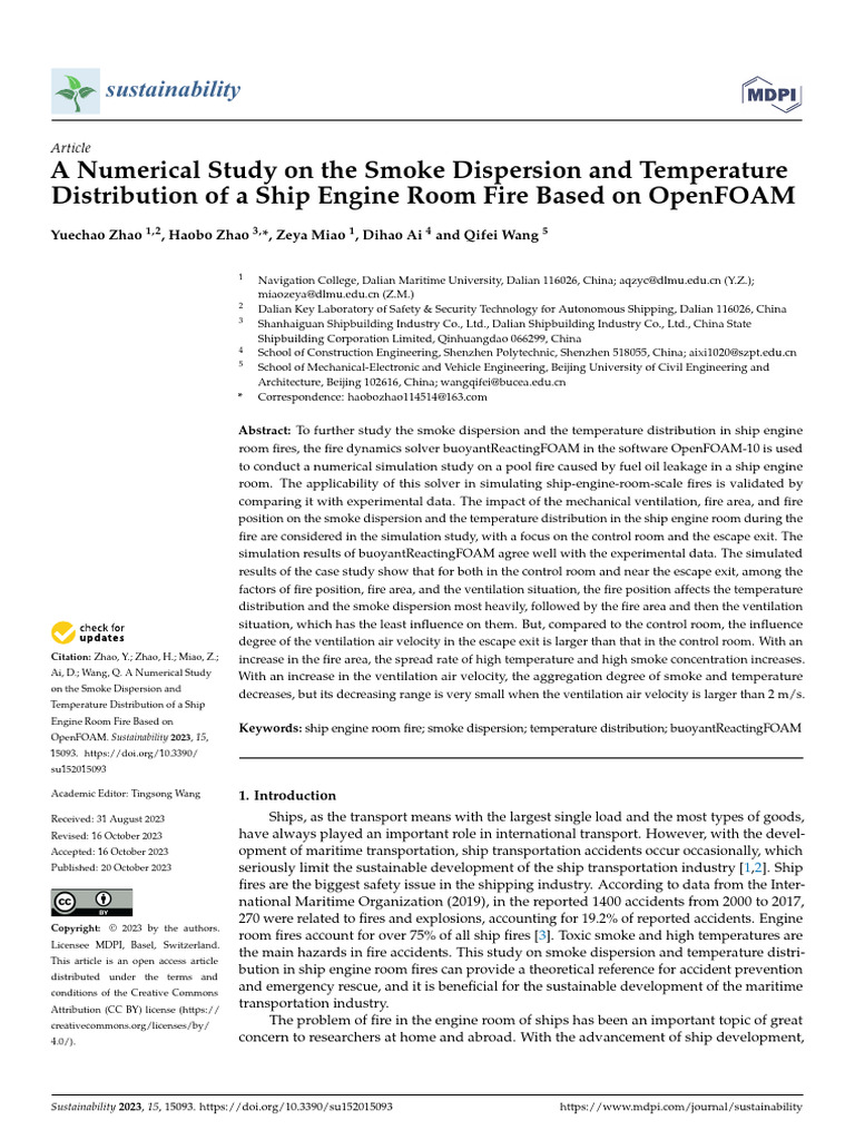 A Numerical Study On The Smoke Dispersion and Temperature | PDF | Fires ...