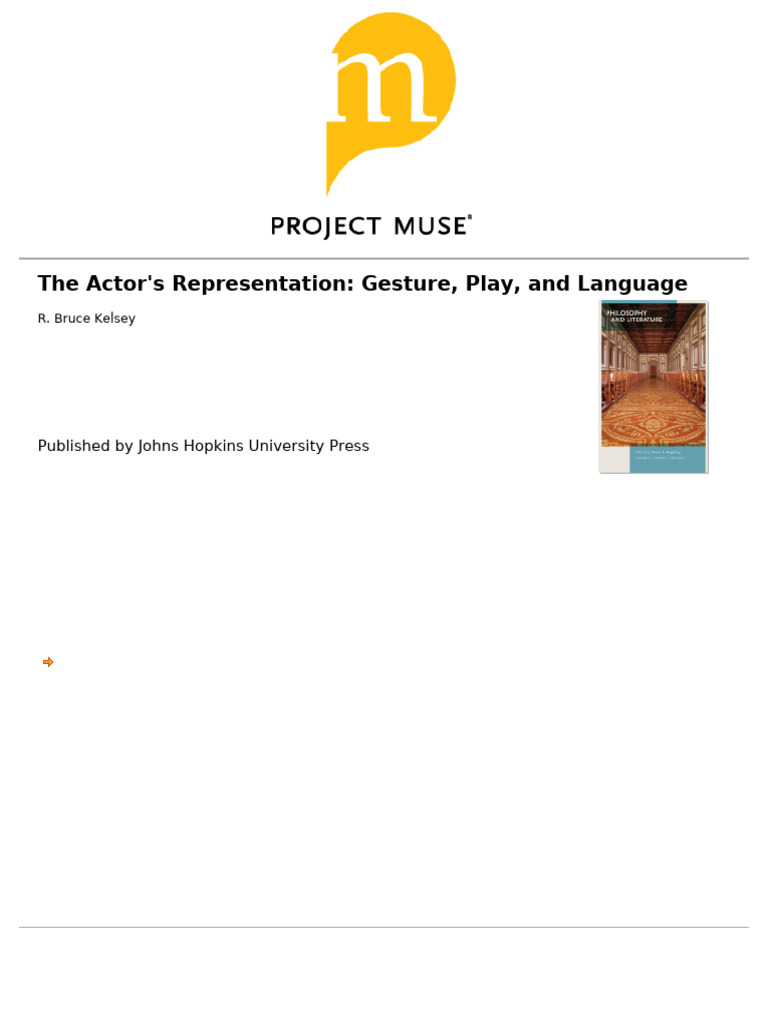 Actor's Representation: Gesture and Play | PDF