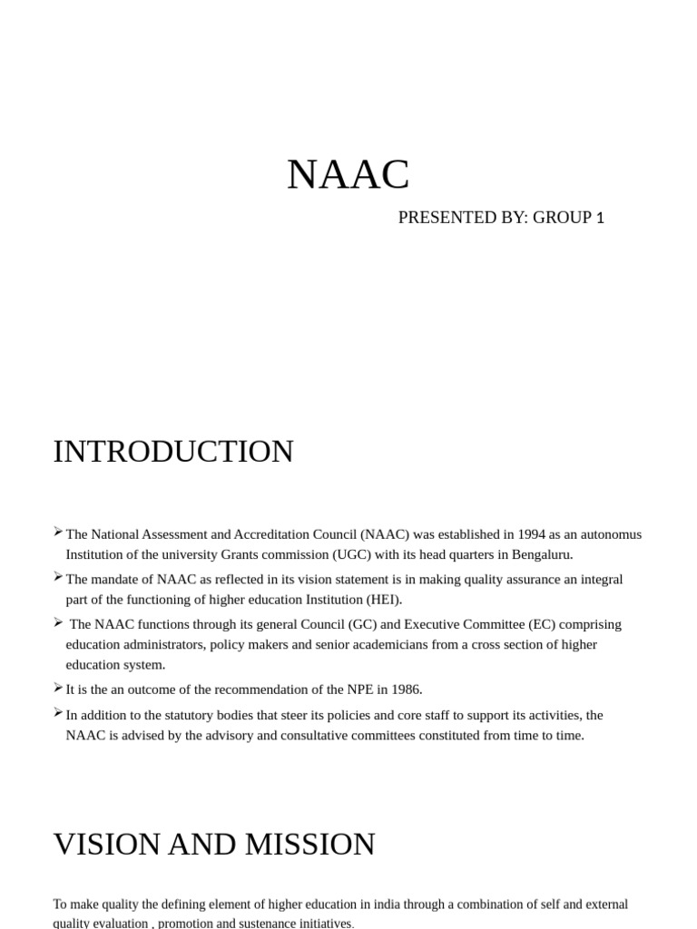 NAAC PPT | PDF | Evaluation
