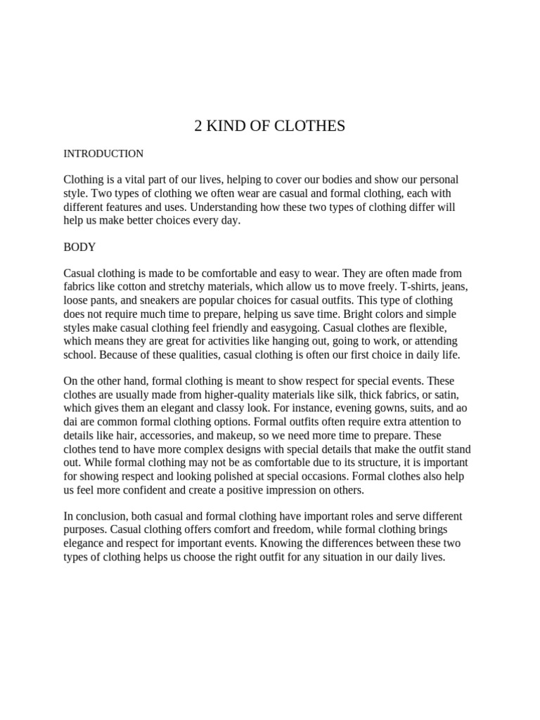 2 Kind of Clothes | PDF