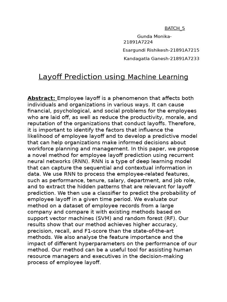 Layoff Prediction | PDF
