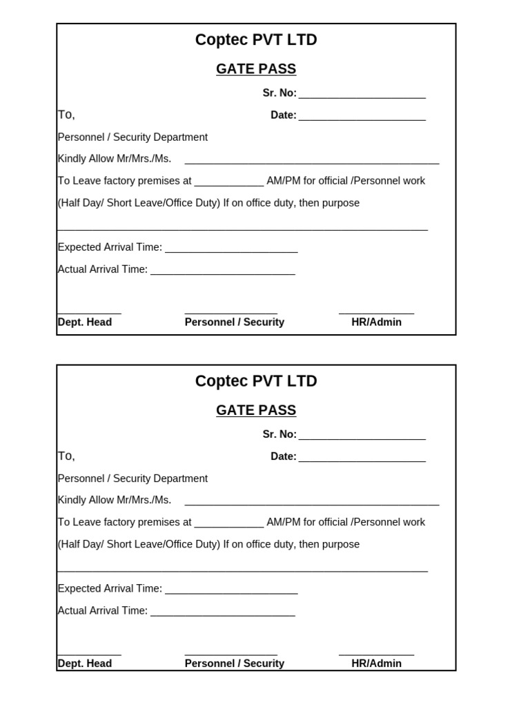 02 - Gate Pass | PDF