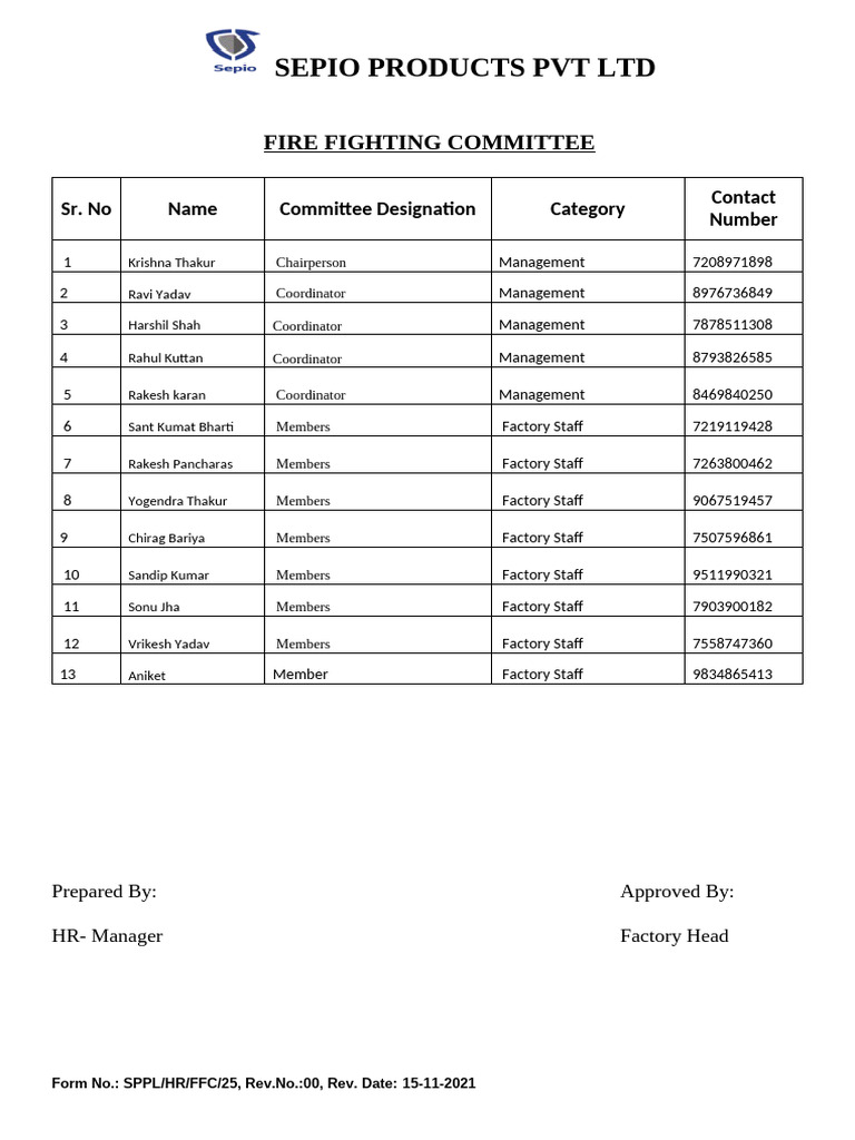 25 - Fire Fighting Committee | PDF