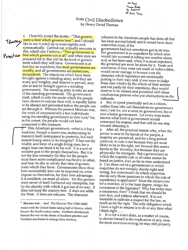 Civil Disobedience | PDF