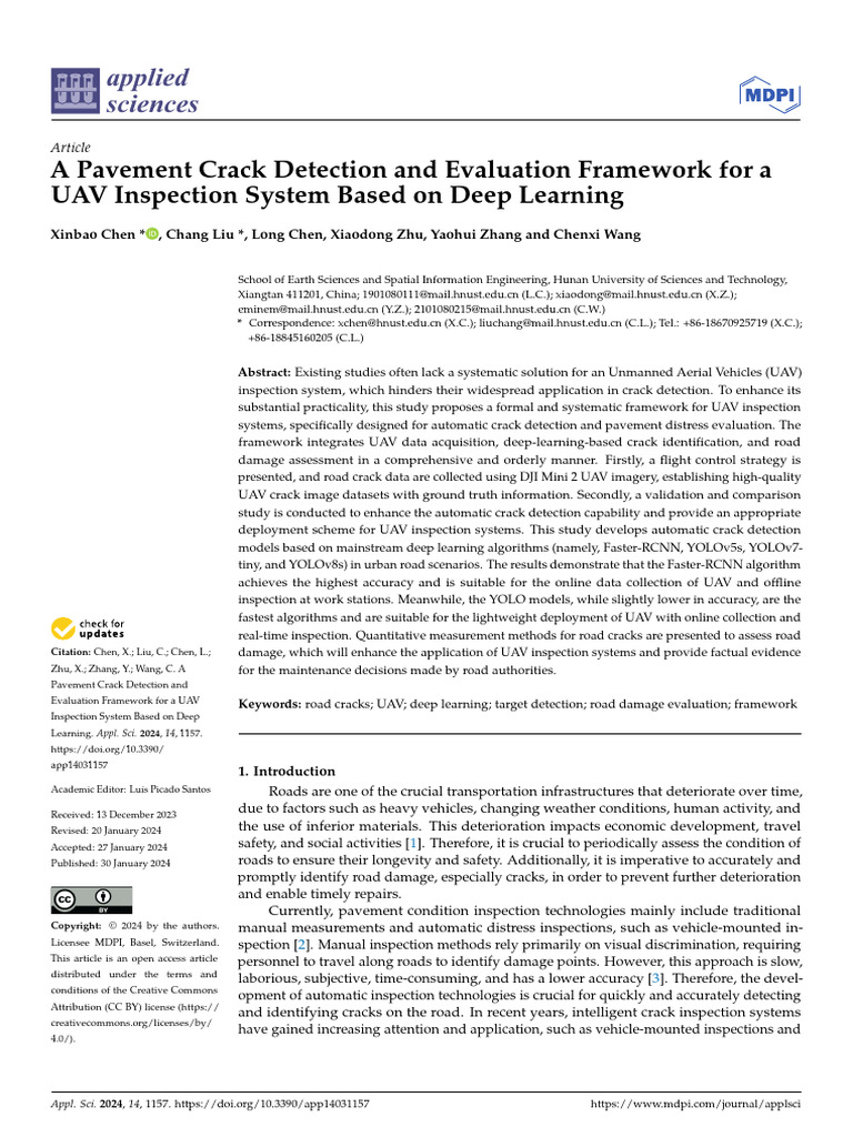 A Pavement Crack Detection And Evaluation Framework For A Pdf Deep Learning Unmanned