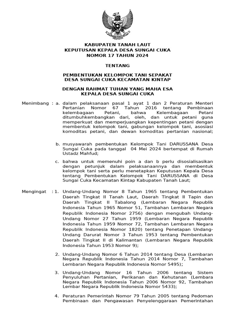 17. SK KELOMPOK TANI DARUSSANA | PDF