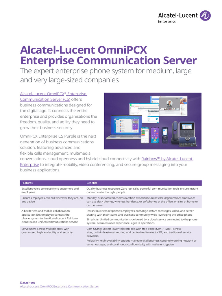 Omnipcx Enterprise Communication Server Datasheet en | PDF | Session Initiation Protocol | Telephone