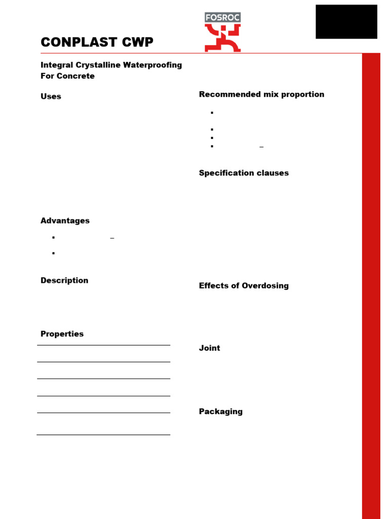 PDS Conplast CWP | PDF | Concrete | Cement