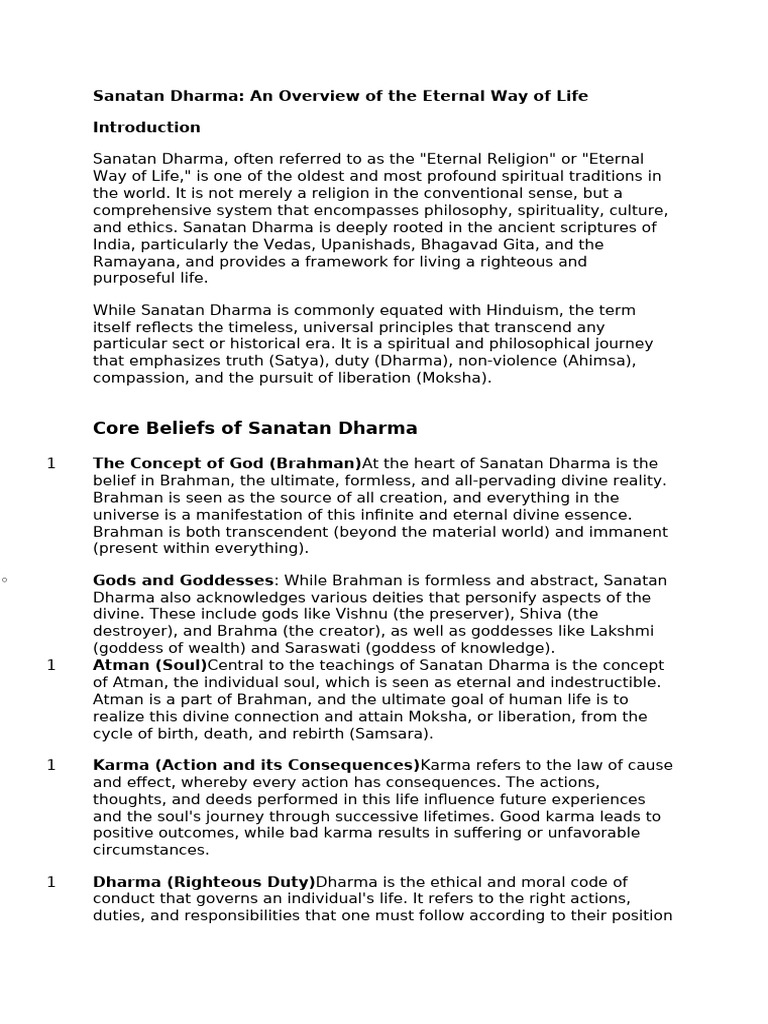 sanatan dharm | PDF | Brahman | Moksha