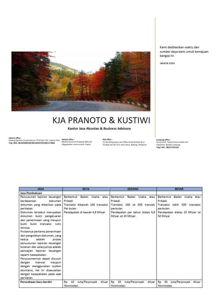 IND Price List KJA Pranoto & Kustiwi Jenis Jasa-2 | PDF