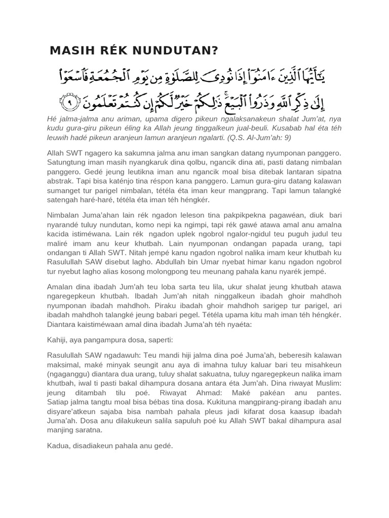 Masih Rék Nundutan | PDF