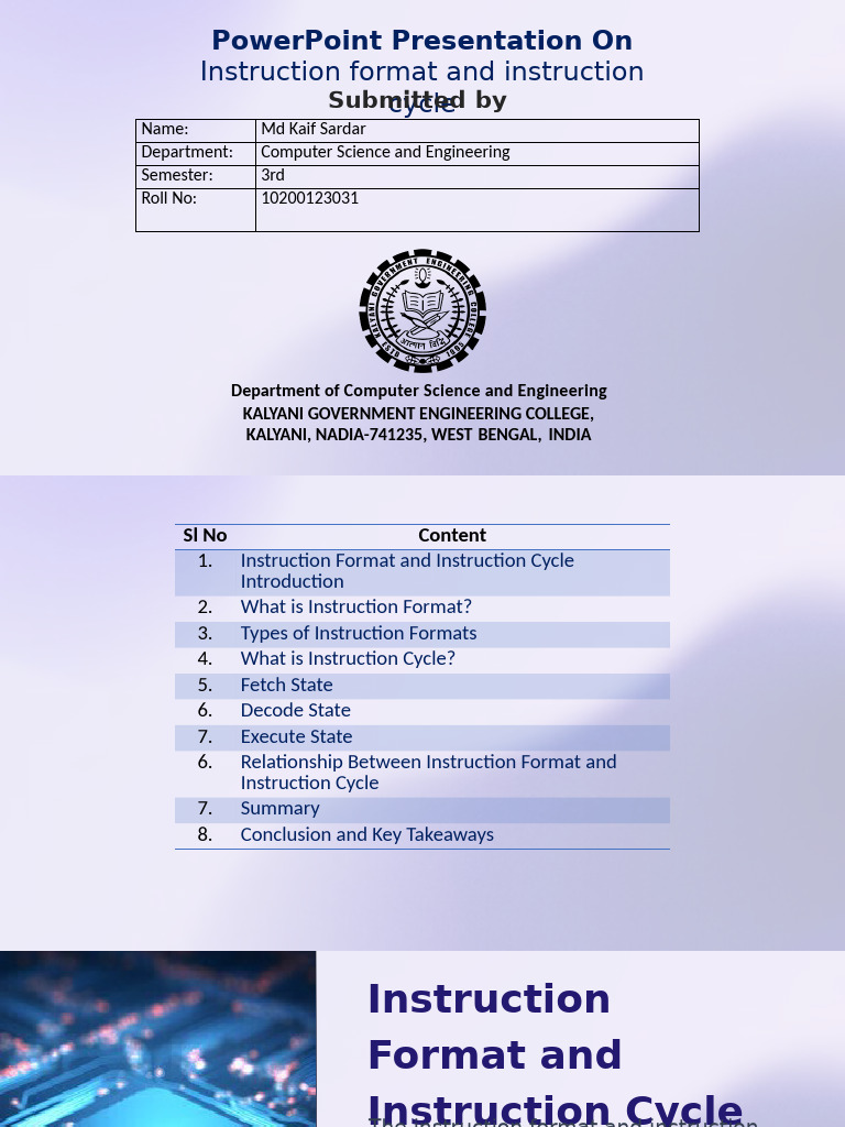 Instruction Format and Instruction Cycle | PDF | Central Processing Unit | Computer Hardware