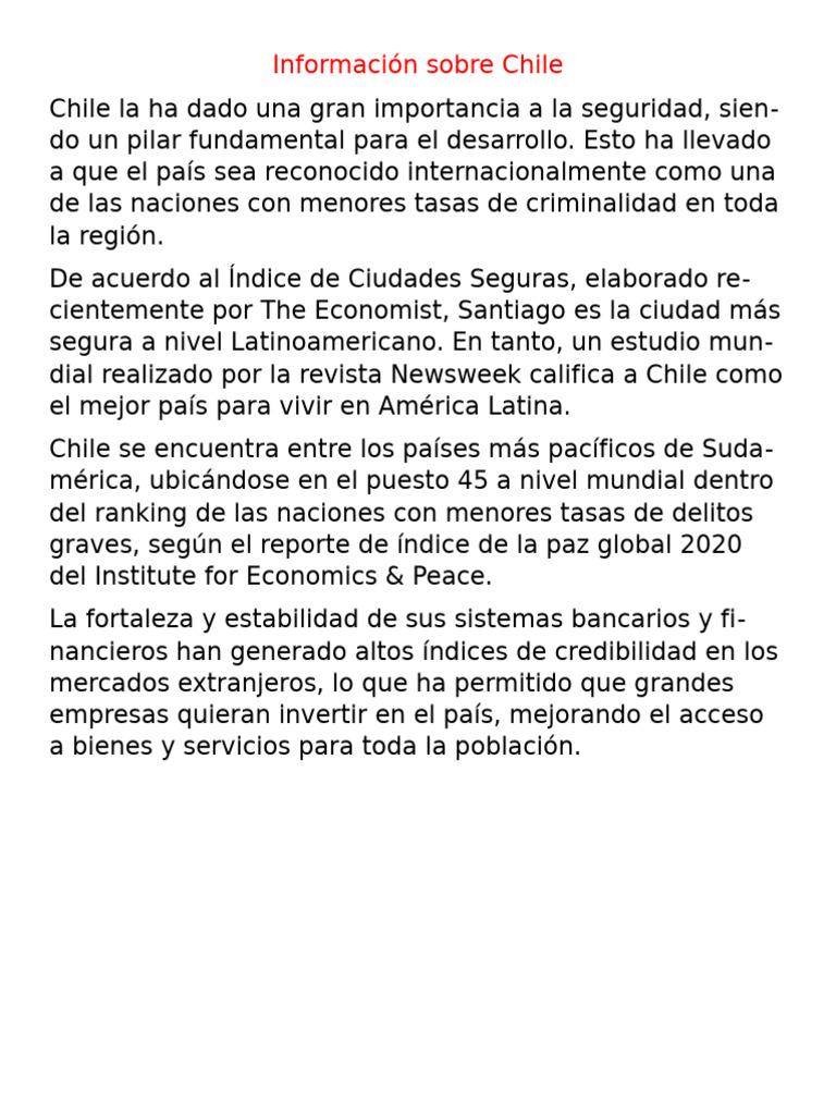 Información Sobre Chile | PDF
