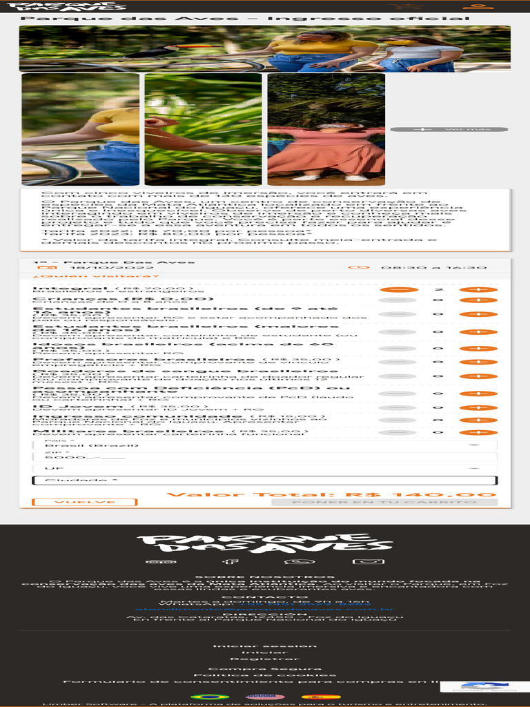 Parque Das Aves - Ingresso Oficial | PDF