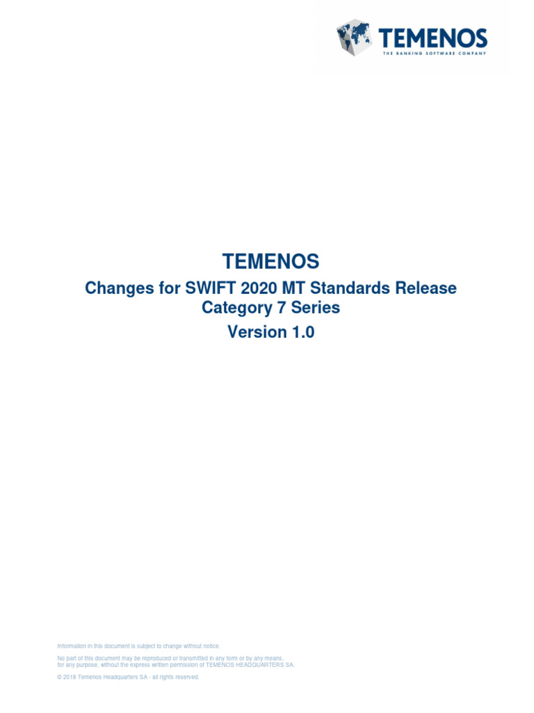 SWIFT_Standards_2020 | PDF | Letter Of Credit | Service Industries