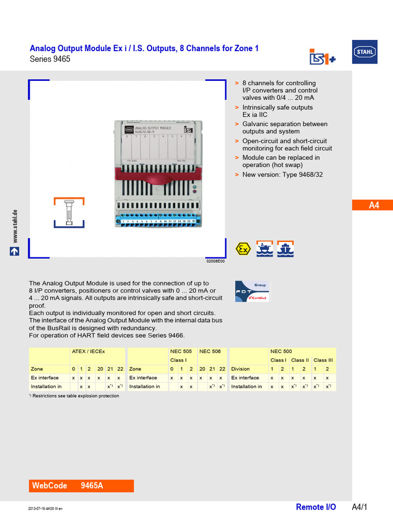 9465 Analog Output Module - en | PDF | Alternating Current | Computer Engineering