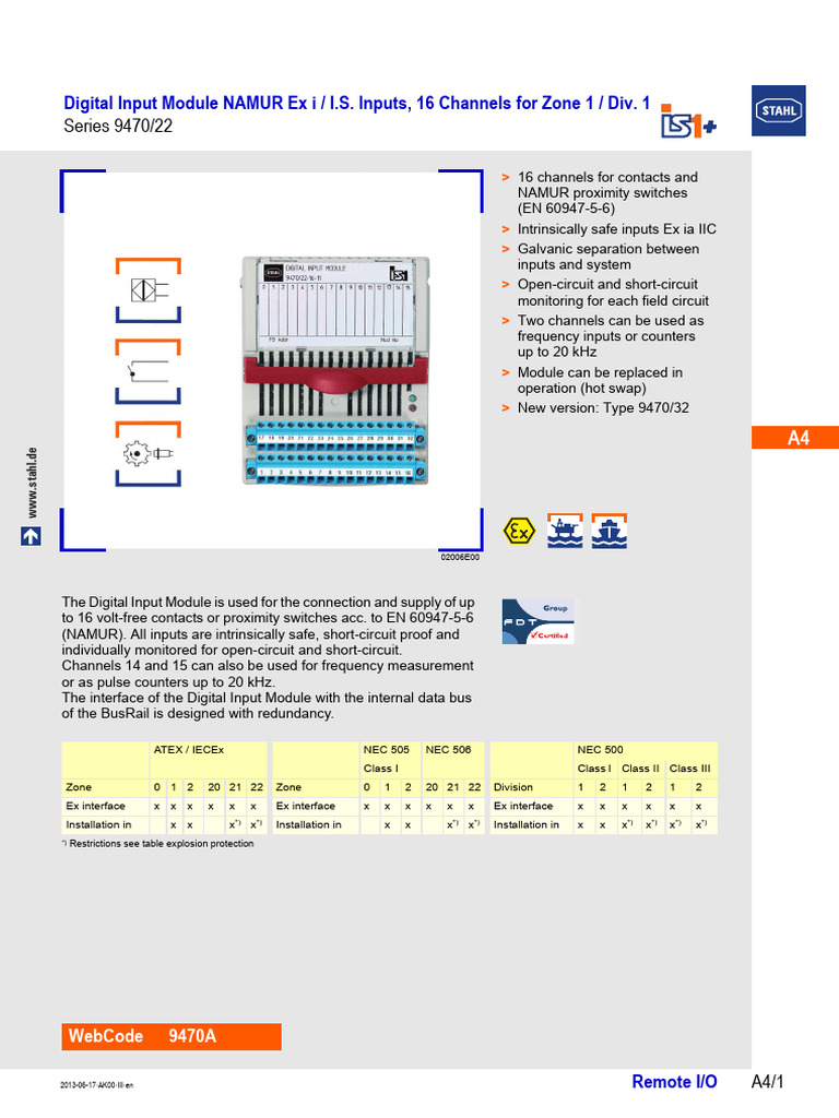 9470 Digital Input Module NAMUR - en | PDF | Computer Engineering ...
