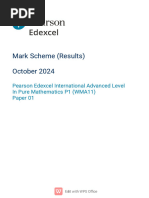 IG Mathematics A - Mark Scheme 1H (Nov. 2024) | PDF