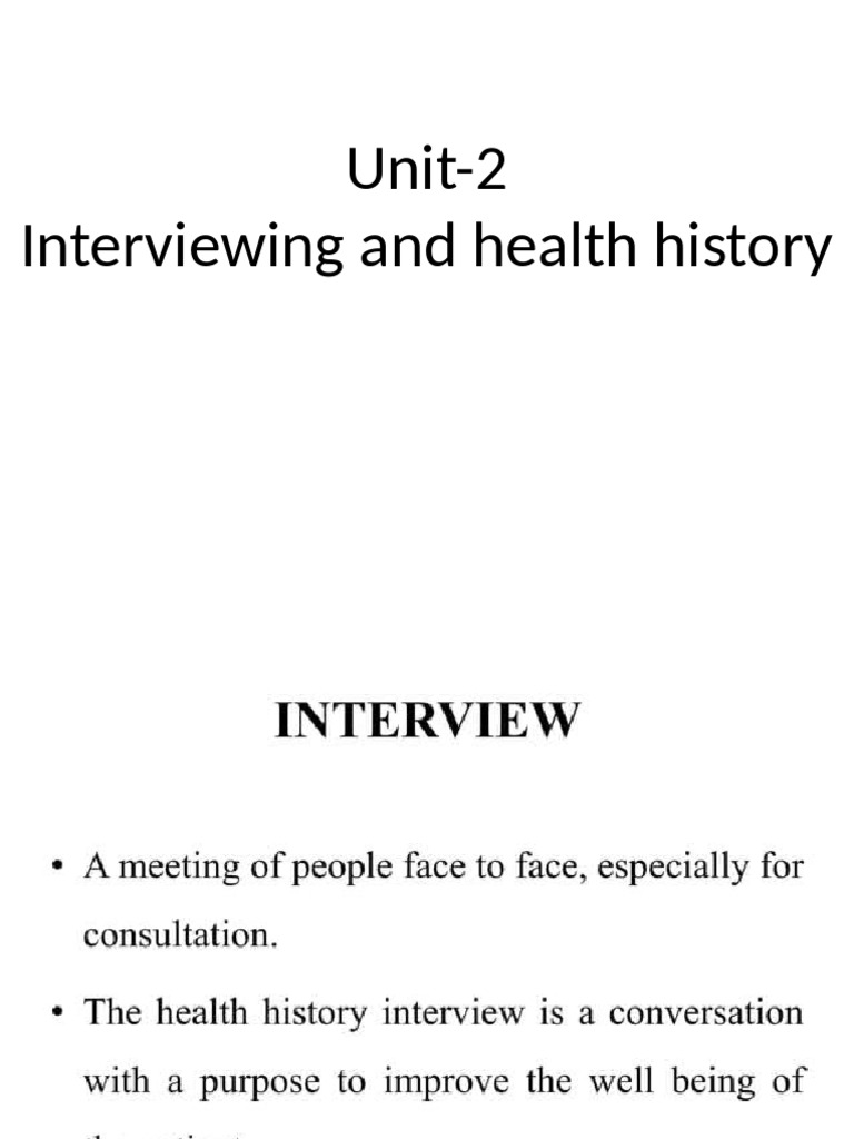Lec-2 Interview and Health History | PDF