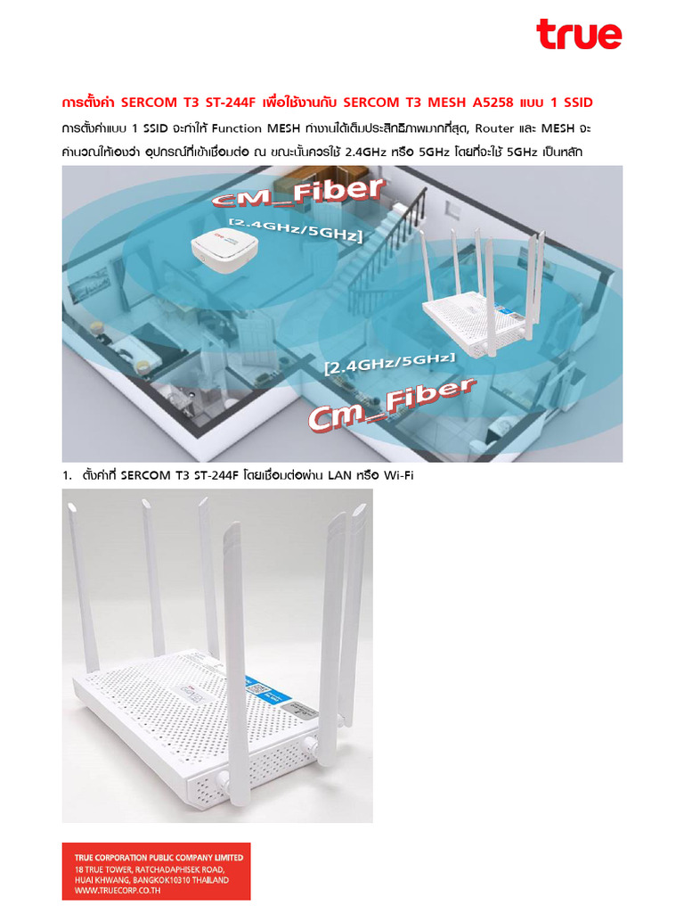 SERCOM T3 MESH A5258 Connect T3 ST-244F 1 SSID | PDF