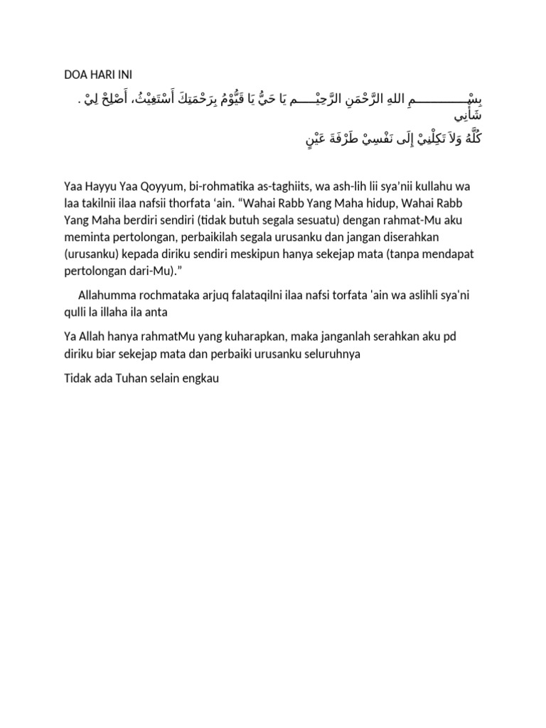 DOA HARI INI | PDF