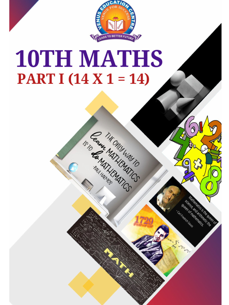 10th Maths EM One Mark Booklet With Add | PDF