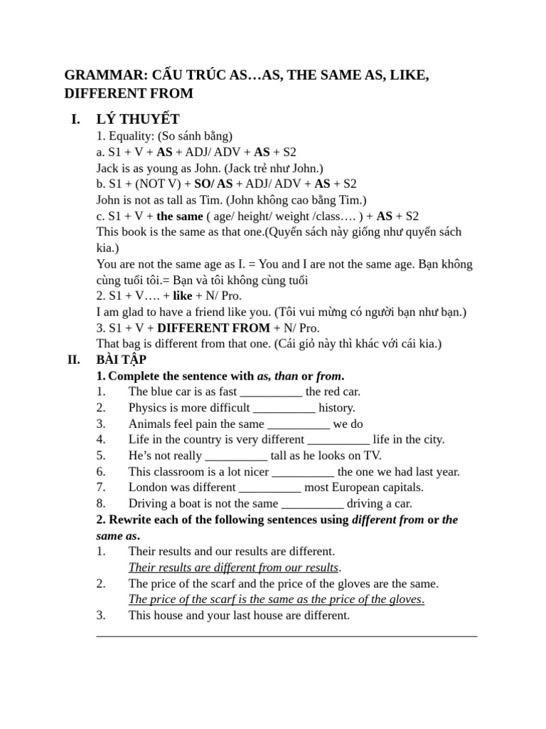 GRAMMAR AS..AS | PDF