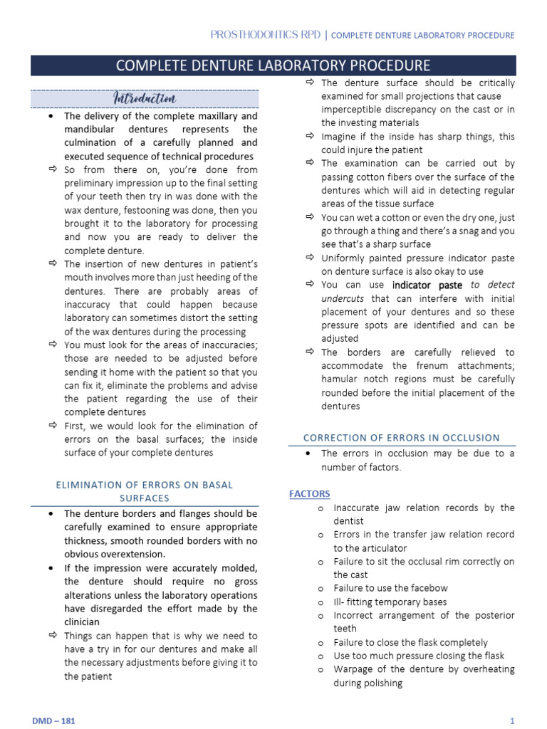 10 - Complete Denture Laboratory Technique - Reline, Rebase, Repair ...