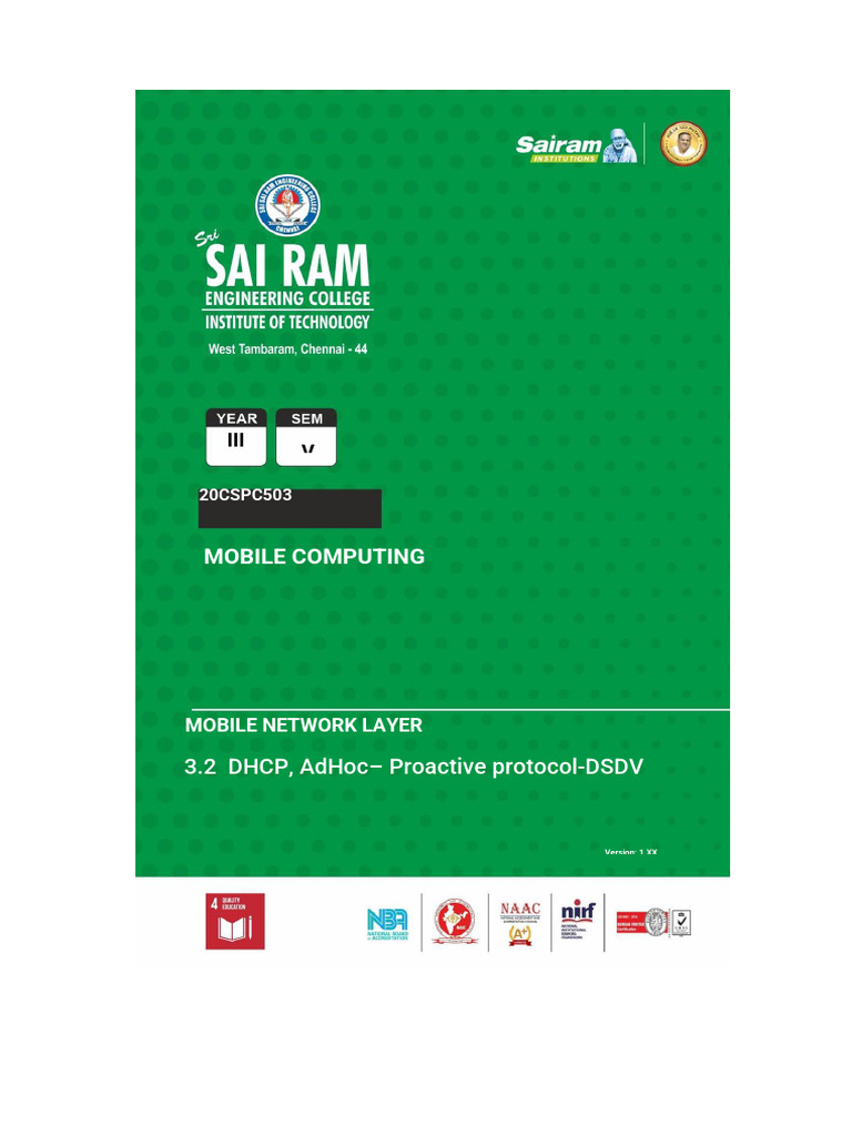 3.2 DHCP, AdHoc - Proactive protocol-DSDV | PDF | Wireless Ad Hoc ...