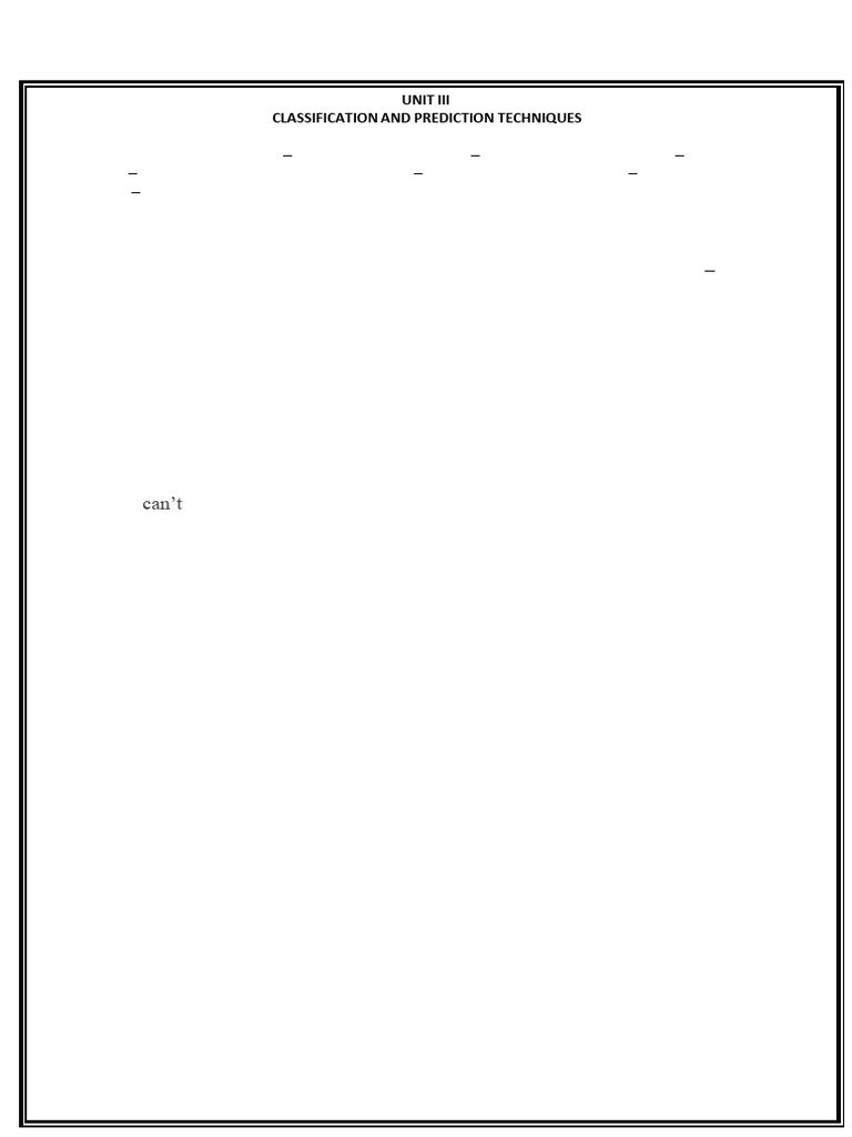 DM Unit Iii | PDF | Statistical Classification | Probability