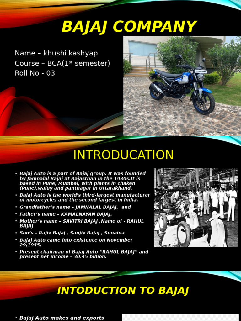 BAJAJ COMPANY (Khushi Khasayap) | PDF