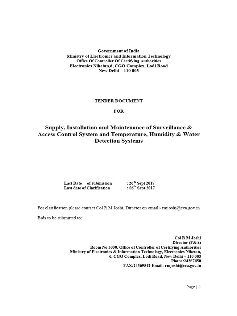 Tender for Surveillance & Access Systems | PDF | Display Resolution | Video