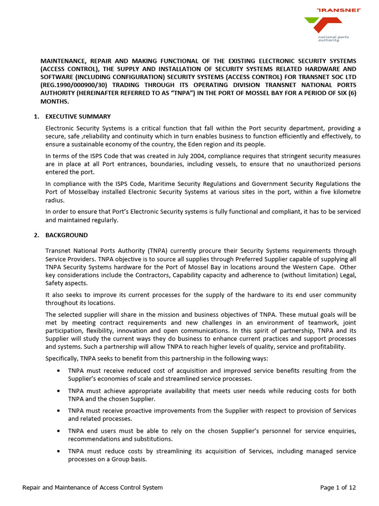 Access Control System Repair & Maintenance | PDF | Power Supply ...