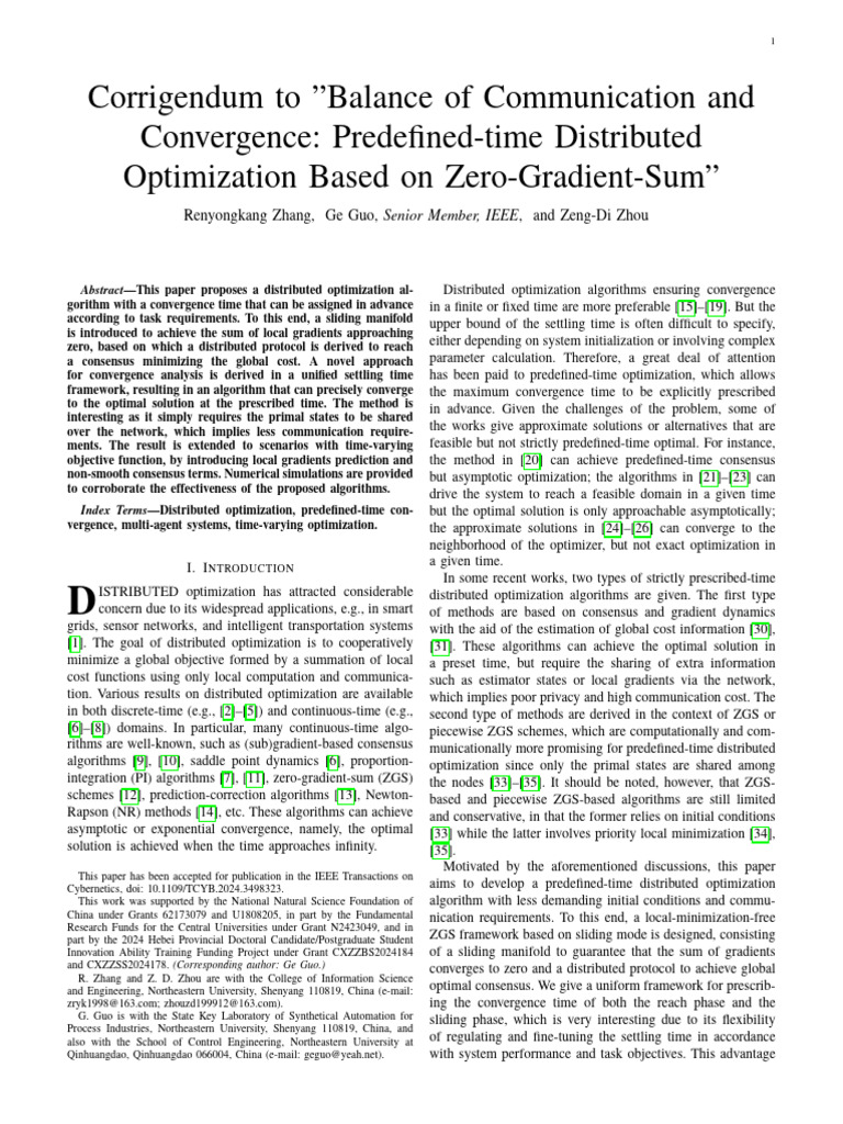 Predefined-Time Distributed Optimization | PDF | Mathematical Optimization | Matrix (Mathematics)