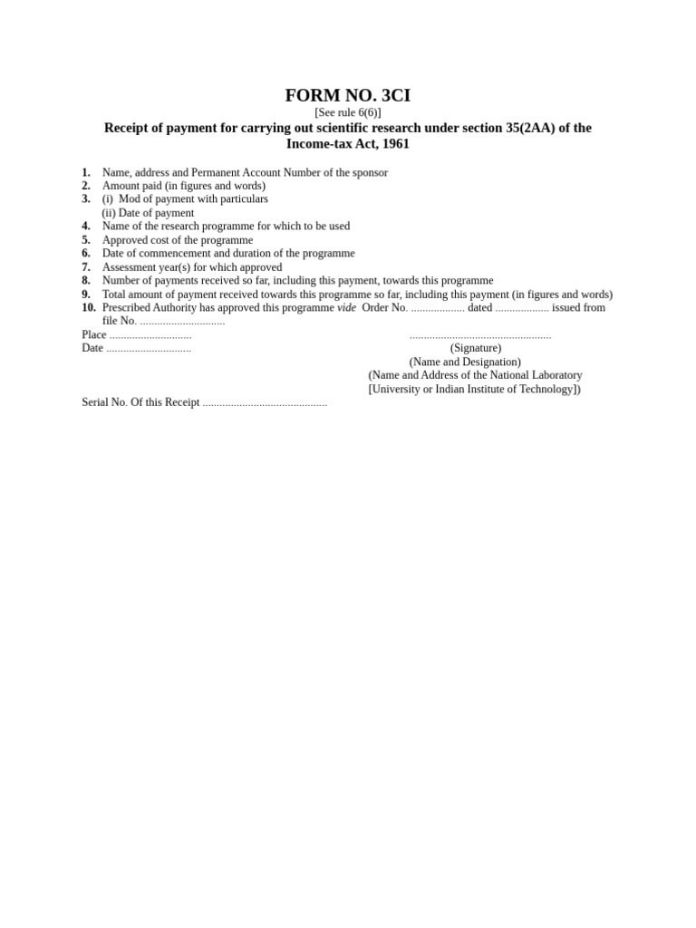 FORM NO. 3CI | PDF