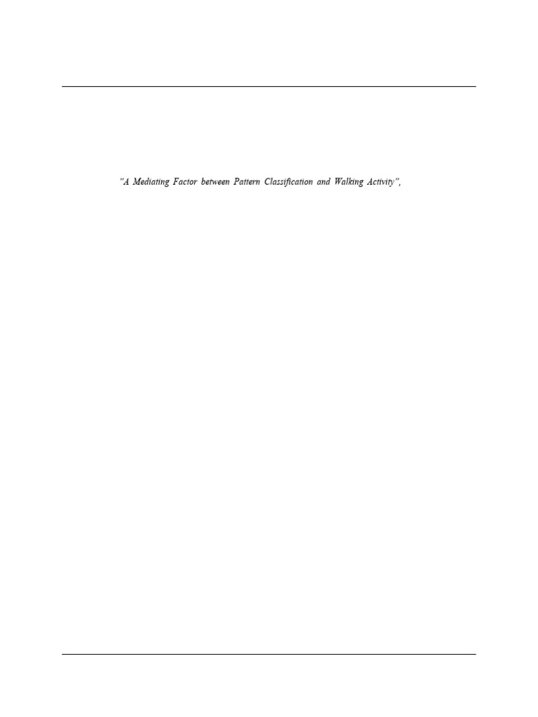 A Mediating Factor Between Pattern Classification and Walking Activity | PDF | Data Compression ...