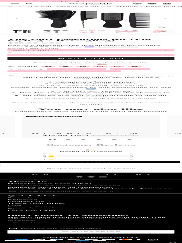 The Curl Essentials Kit (For Styling + Detangling | PDF | Hair | Human Hair