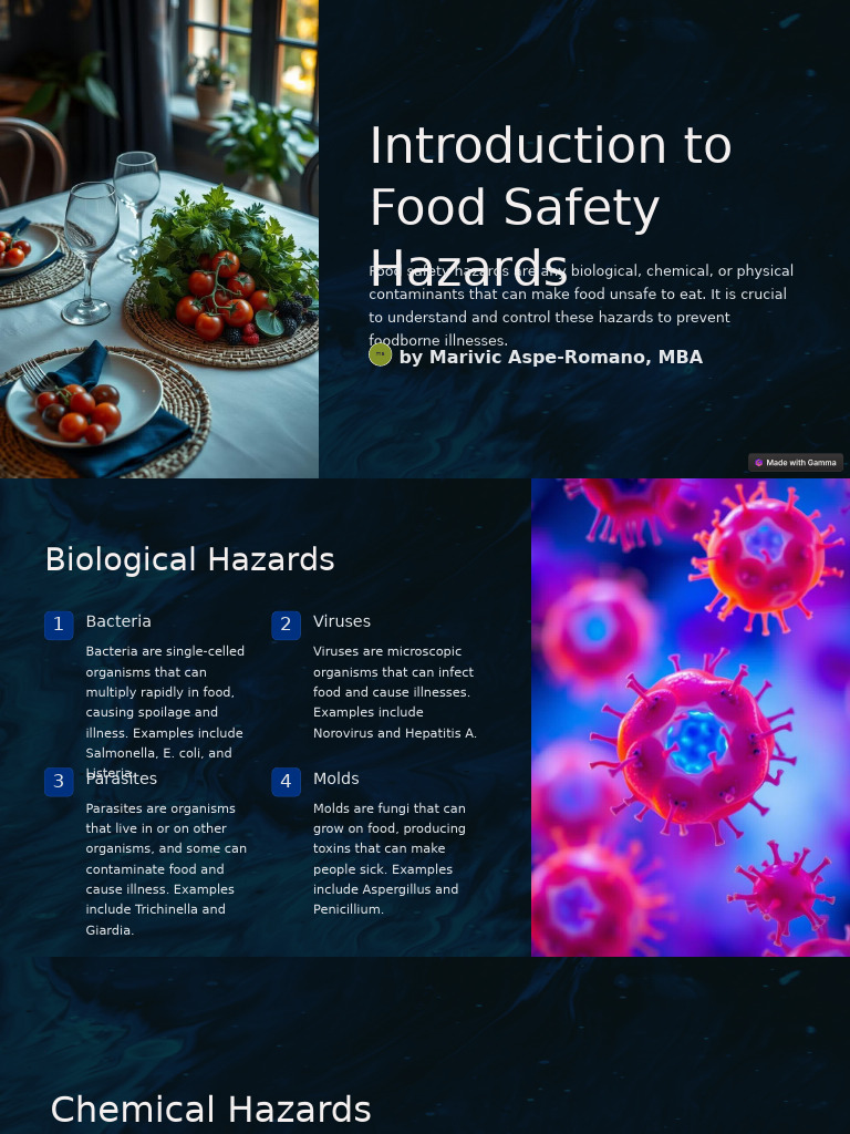 Introduction To Food Safety Hazards | PDF | Food Safety | Foodborne Illness
