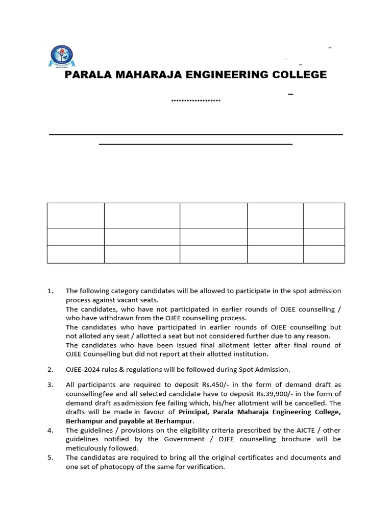 Spot Admission Notice for B.Tech & M.Tech | PDF | Engineering