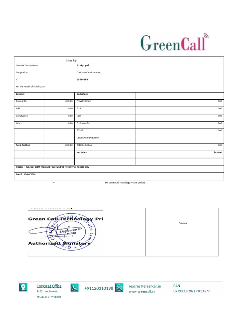 Salary Slip pinkypal march | PDF | Taxes | Government Finances