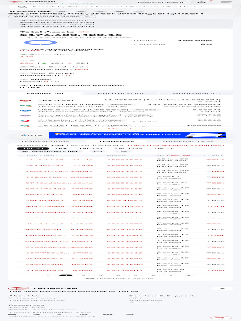 Account Tb1cpntpe2ykrbyd5c3hd9kmxgb8hqw1cm Tronscan | PDF | Distributed Computing | Banking ...