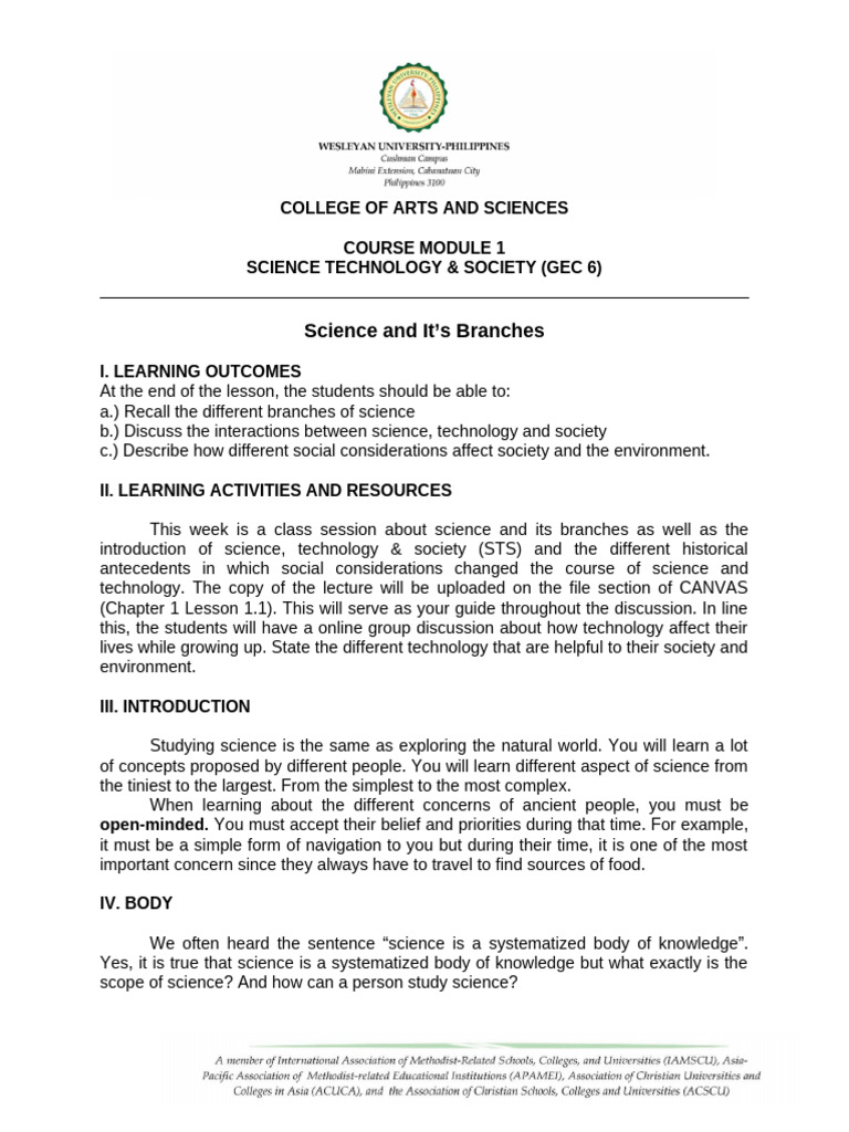 Science, Technology & Society Overview | PDF | Science | Natural Sciences